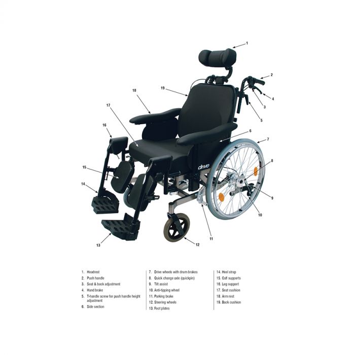 Multitec Wheelchair 49cm with Drum Brake - Enhance Mobility Today